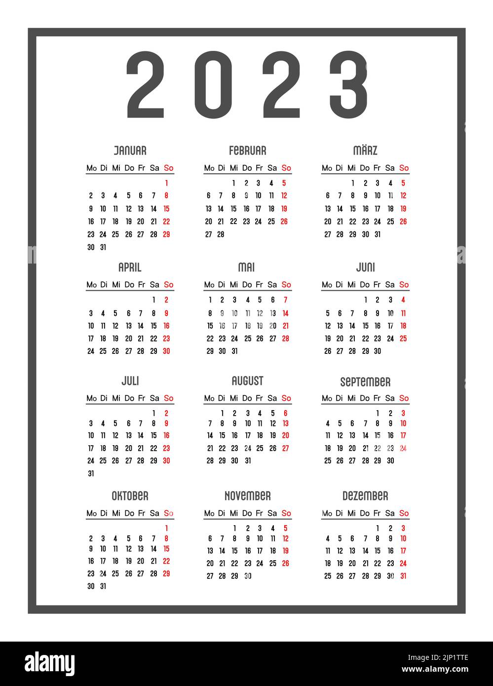 Kalender 2023 deutsch -Fotos und -Bildmaterial in hoher Auflösung – Alamy