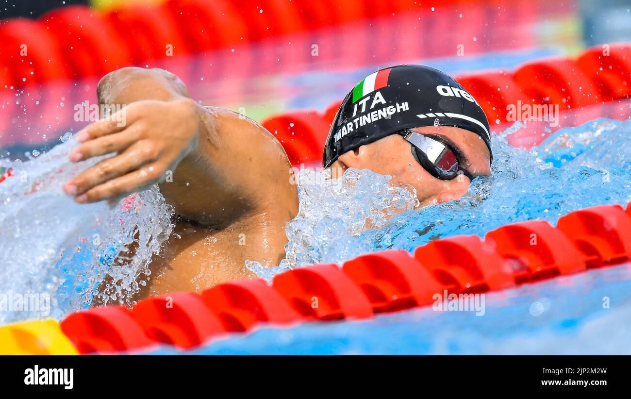 Roma, Italien. 15. August 2022. DE TULLIO Luca ITA ITALY1500m Freestyle ...