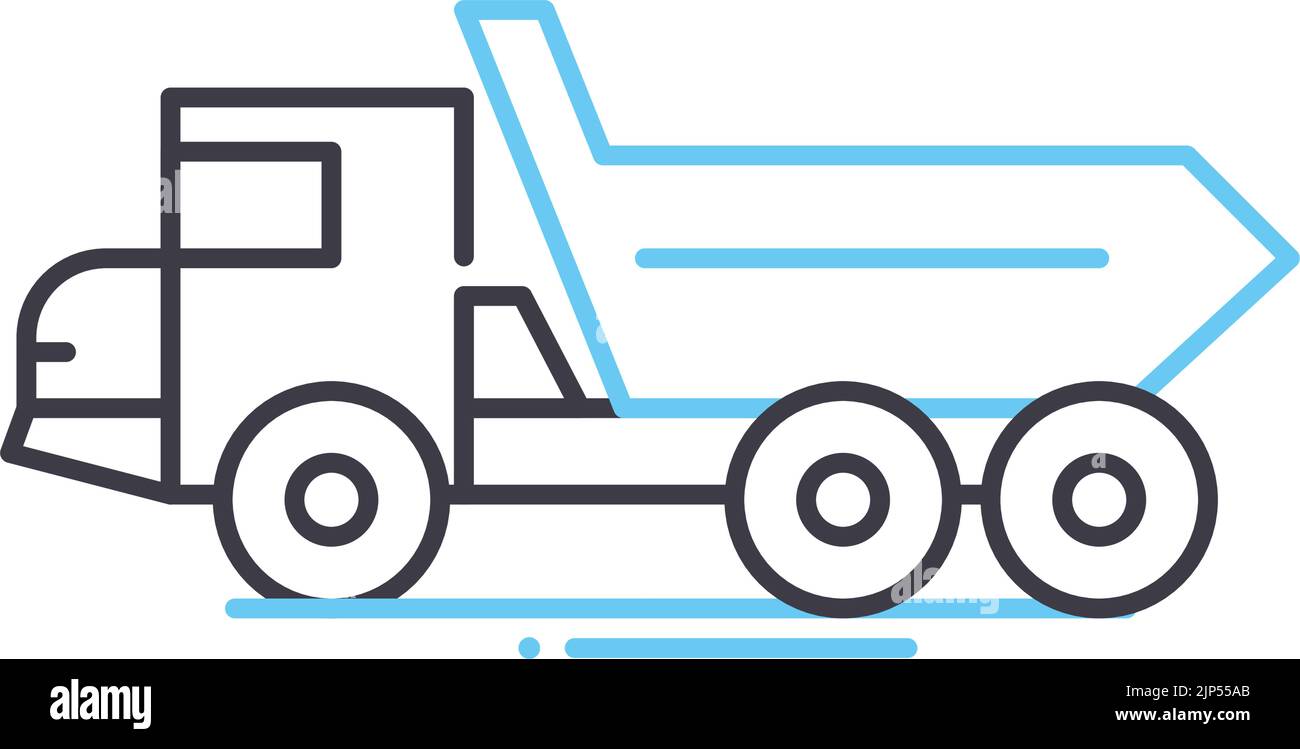 LKW-Linie Symbol, Umriss Symbol, Vektor-Illustration, Konzept Zeichen ...