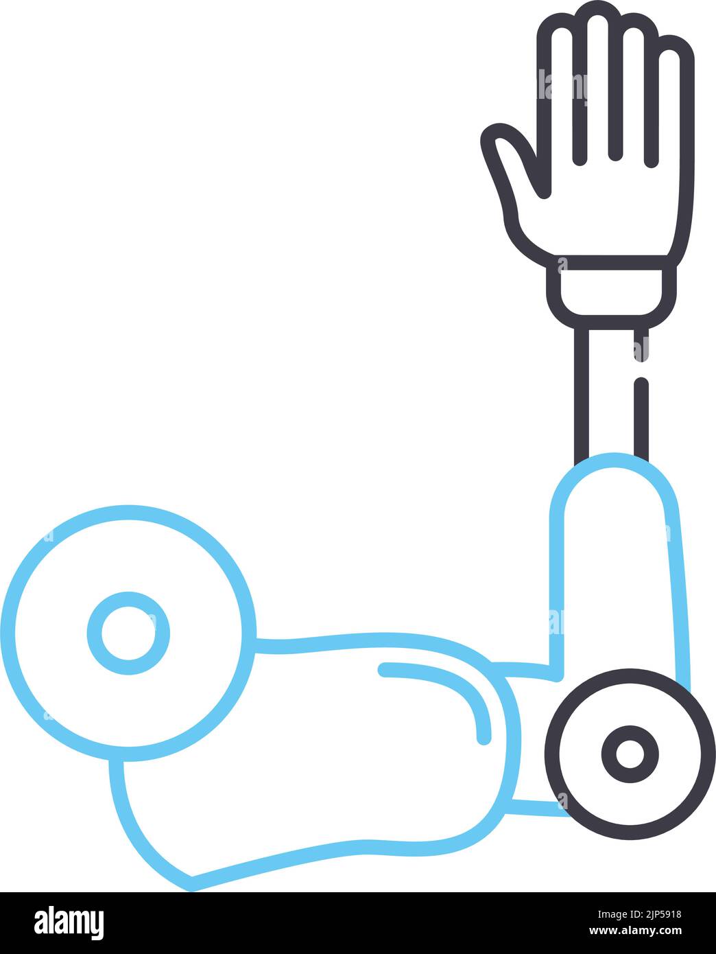 Cyber-Arm Prothese Linie Symbol, Umriss Symbol, Vektor-Illustration ...