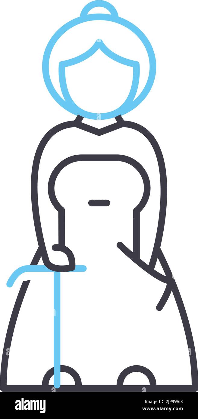 Rentenversicherung Liniensymbol, Umrisssymbol, Vektordarstellung ...