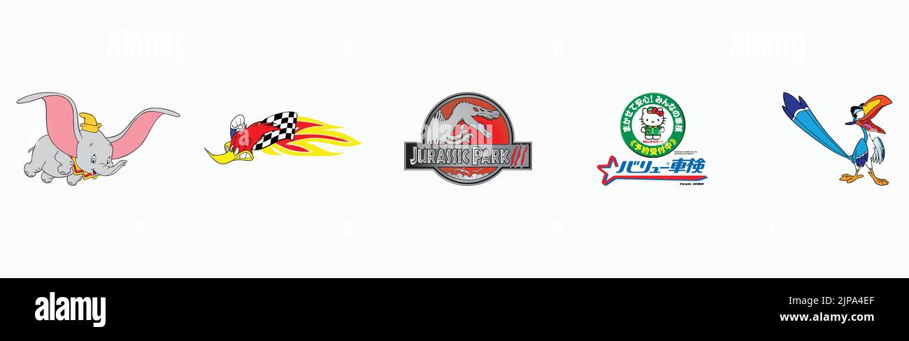 Hello Kitty-Logo, Disney's Zazu-Logo, Pajaro-Logo, Jurassic Park III ...