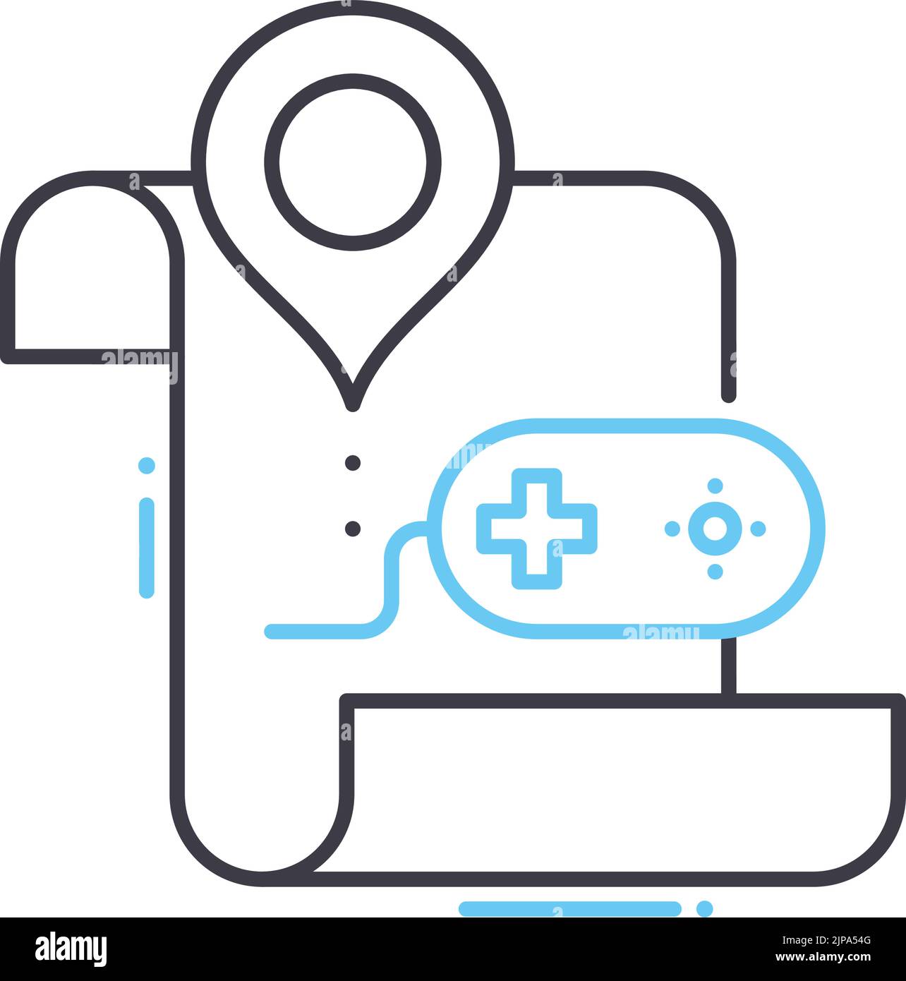 Spiel Guide Linie Symbol, Umriss Symbol, Vektor-Illustration, Konzept ...