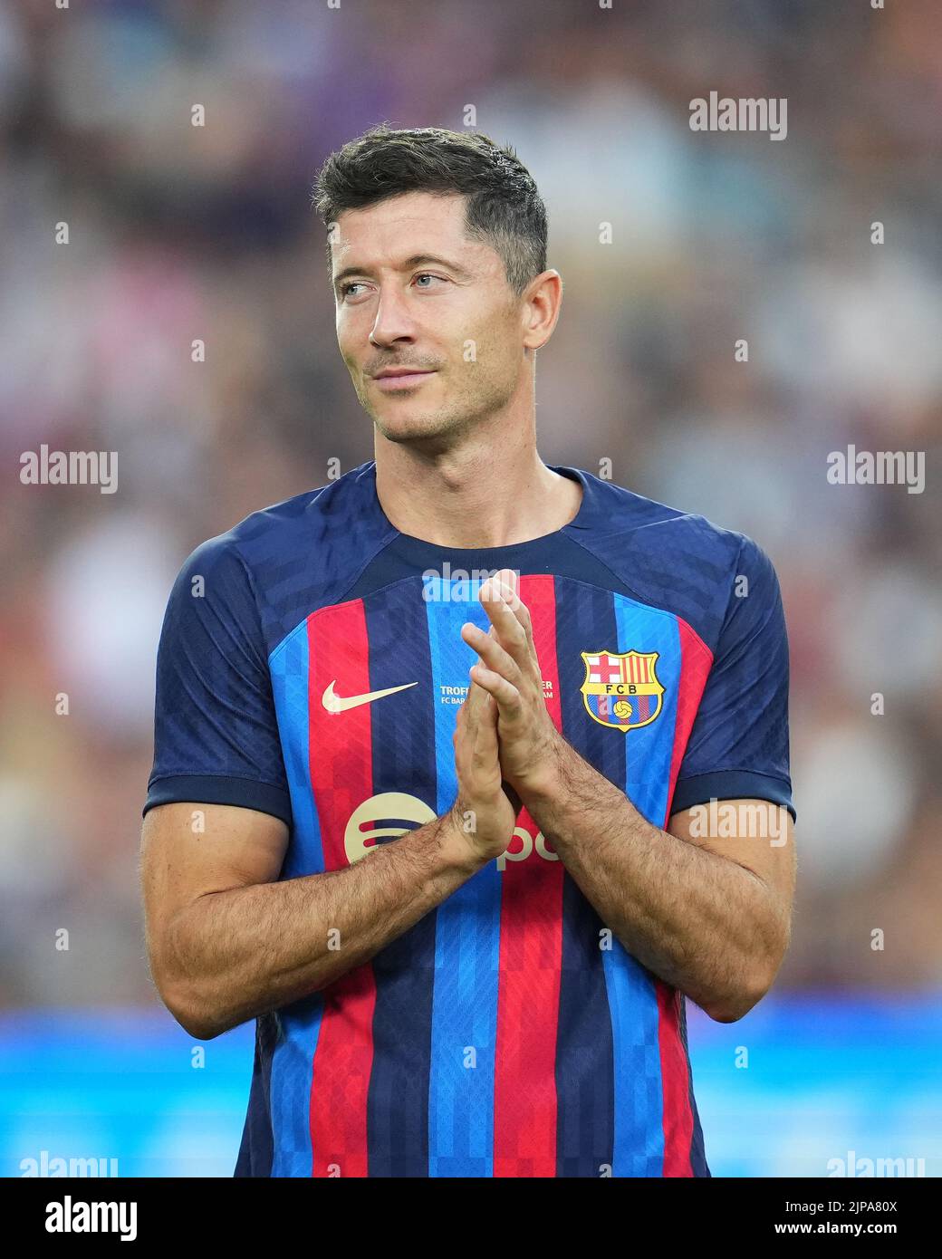 Robert Lewandowski vom FC Barcelona beim Pokalspiel Joan Gamper zwischen dem FC Barcelona und ...
