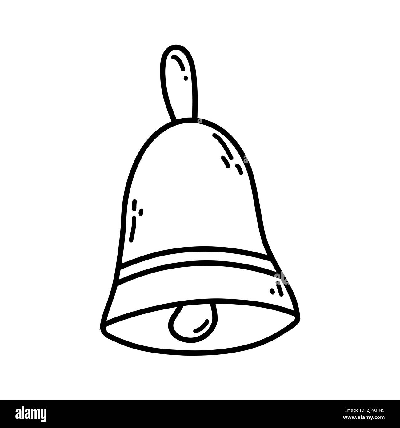 Handgezeichnete Doodle-Glocke. Vektor-Skizze Illustration von schwarzen ...