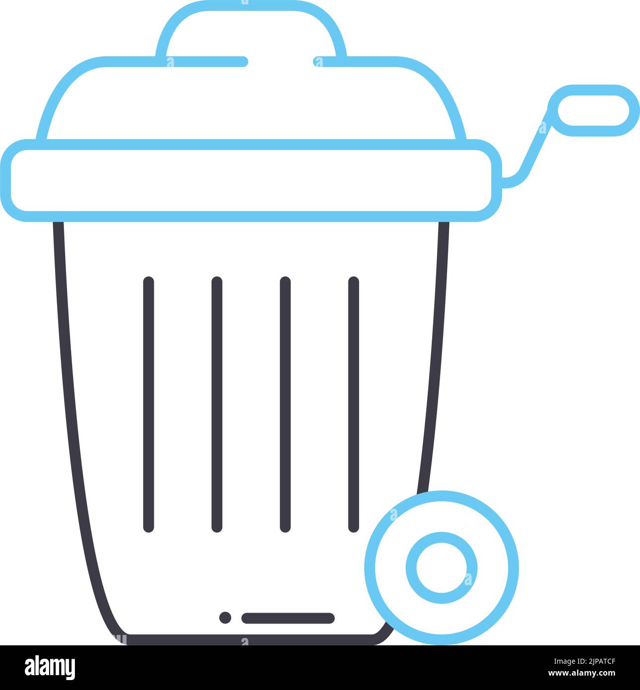 Wheelie bin Linie Symbol, Umriss Symbol, Vektor-Illustration, Konzept ...