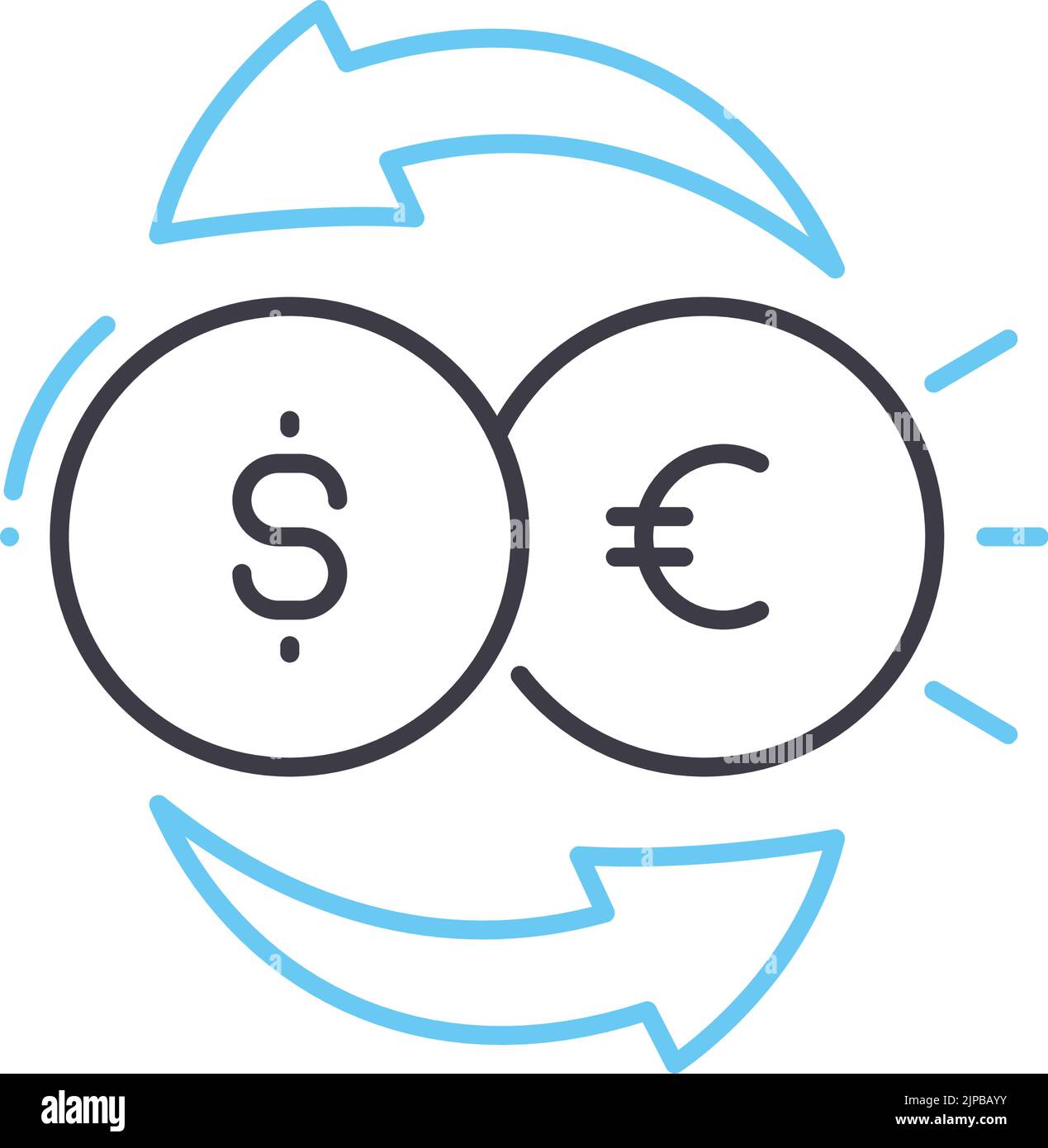Geldwechsellinie Symbol, Umriss Symbol, Vektor Illustration, Konzept ...