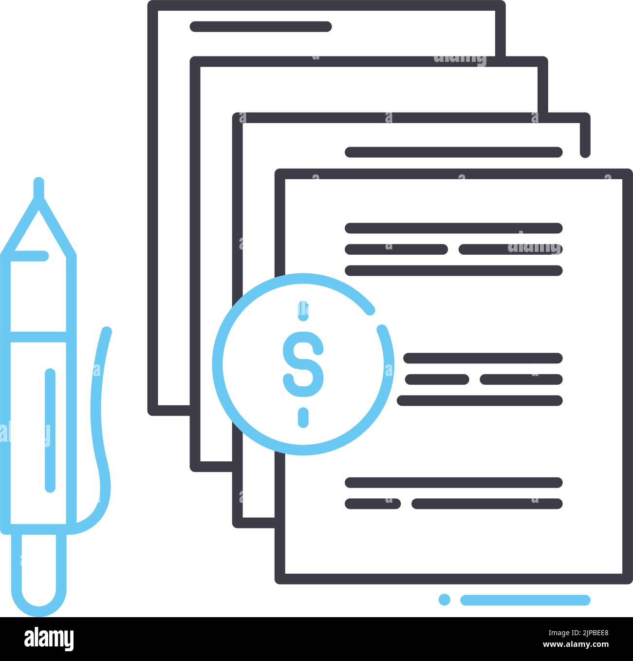 Bezahlte Artikel Linie Symbol, Umriss Symbol, Vektor-Illustration ...