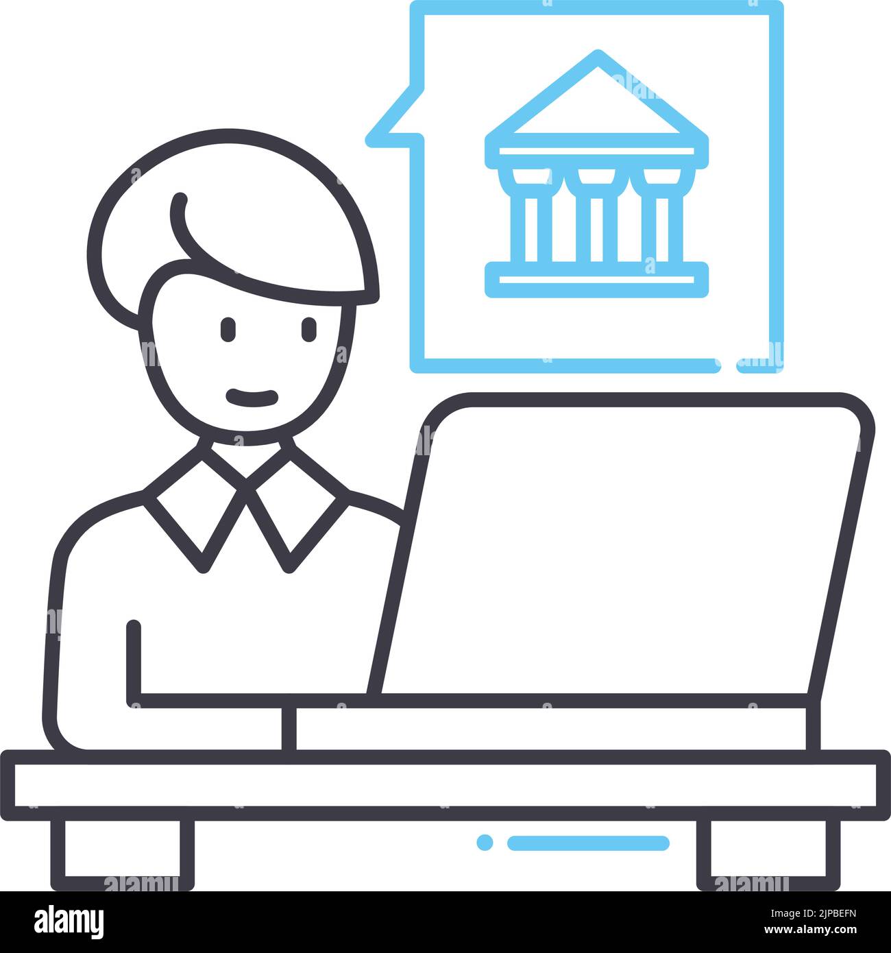 Public Relations Officer Linie Symbol, Umriss Symbol, Vektor ...