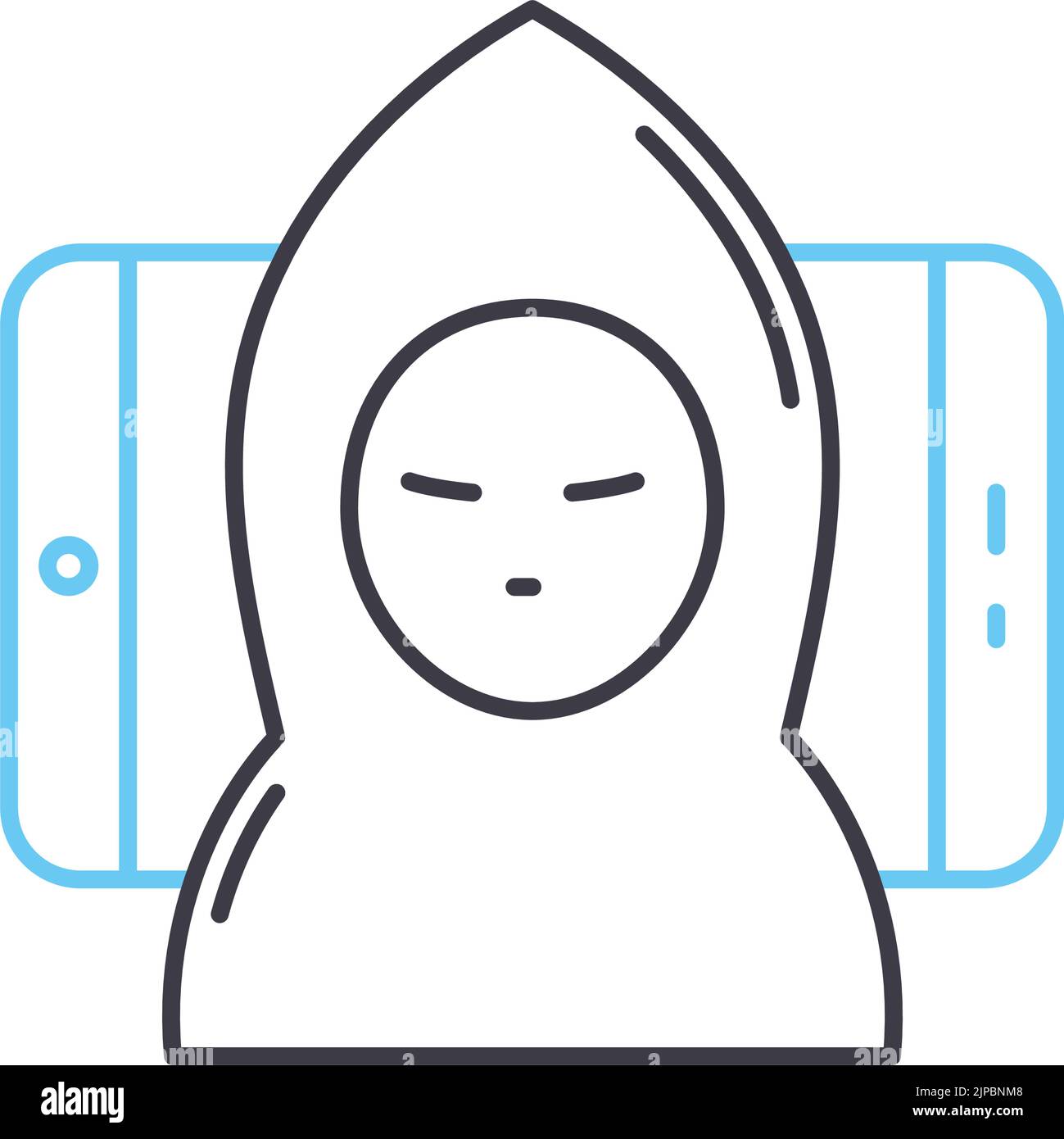 Social-Media-Hacker-Linie Symbol, Umriss-Symbol, Vektor-Illustration ...