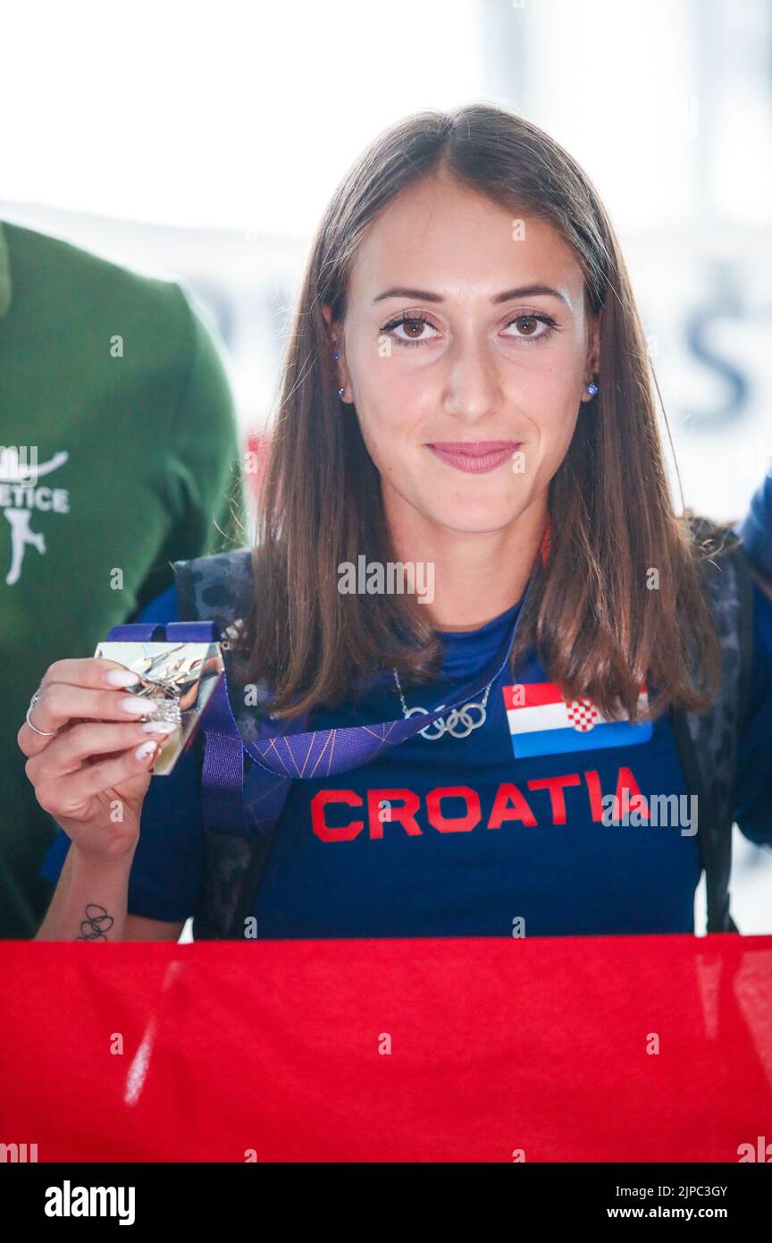 Zagreb, Kroatien, am 16. August 2022 posiert die Kroatierin Matea ...