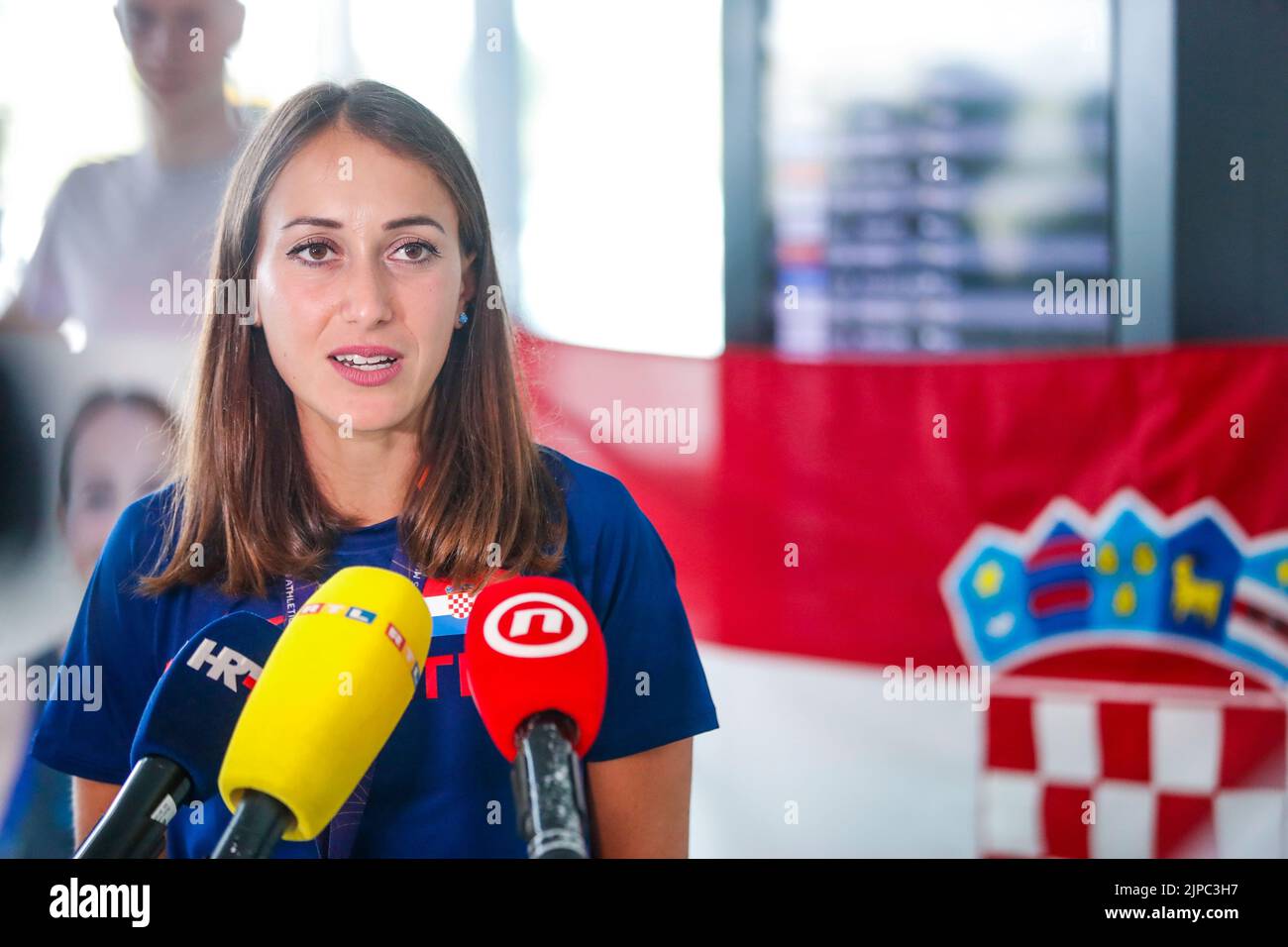 Zagreb, Kroatien, am 16. August 2022 gibt die Kroatierin Matea Parlov ...