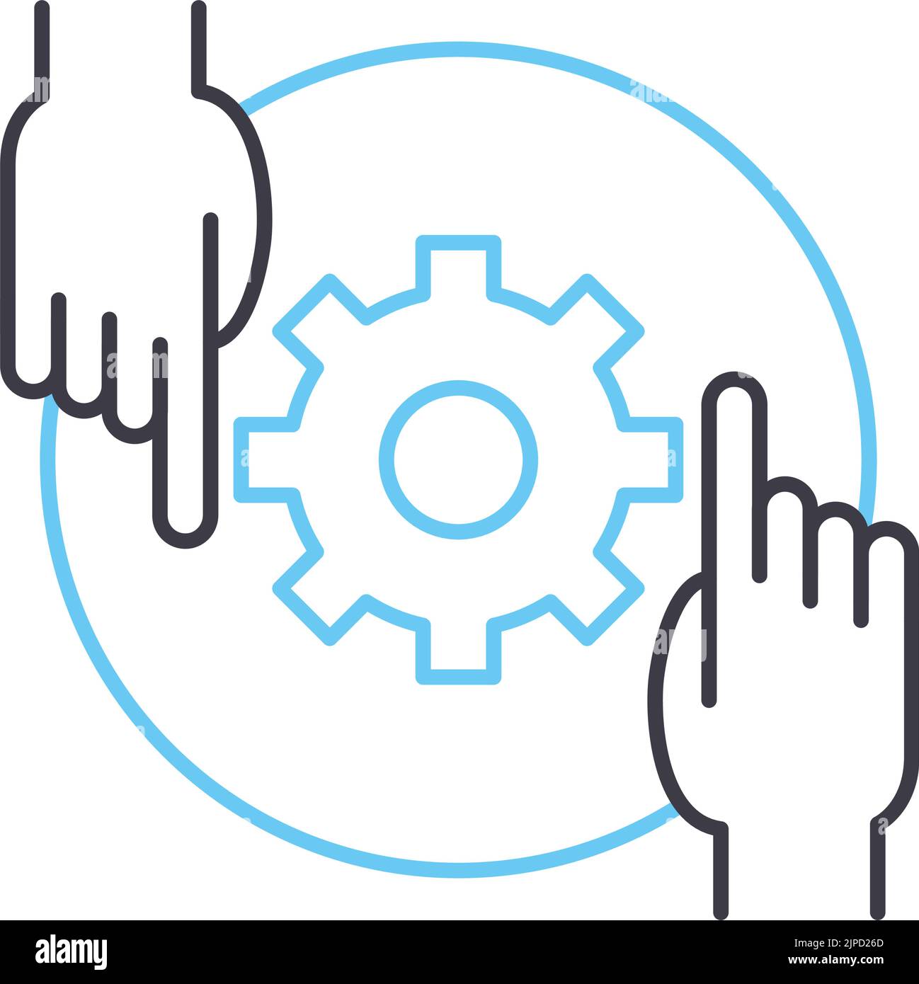 Teamwork-Liniensymbol, Umrisssymbol, Vektordarstellung, Konzeptzeichen ...