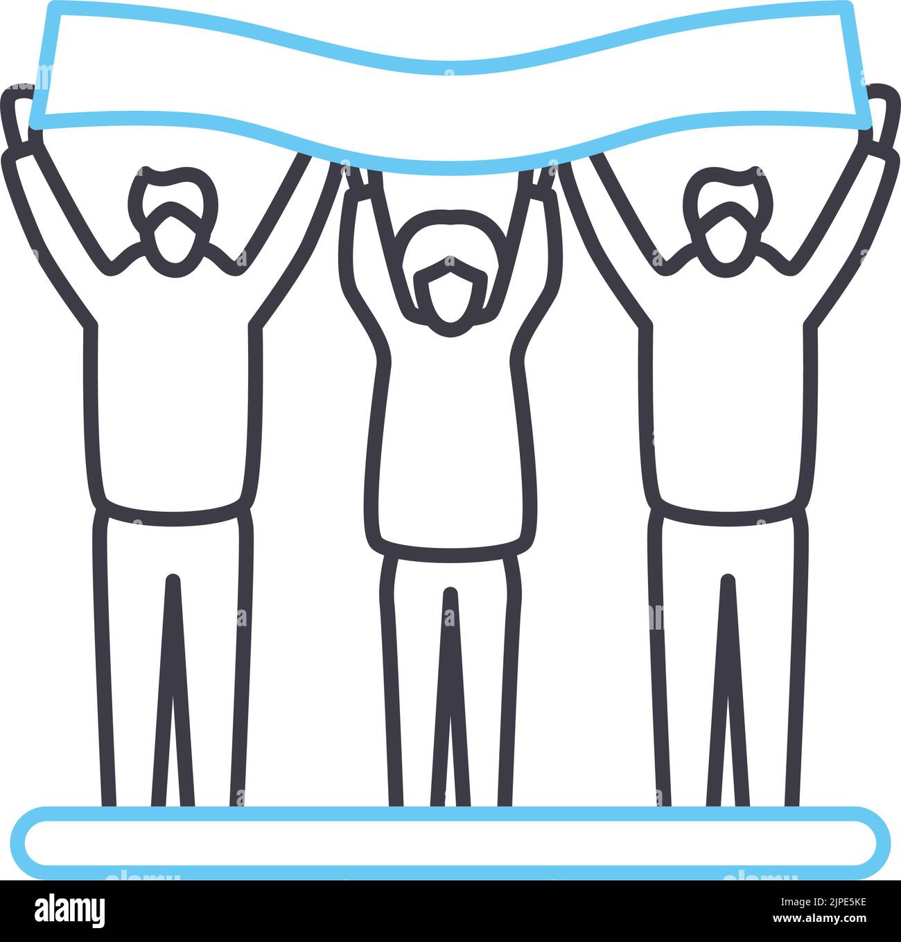 Teamwork-Liniensymbol, Umrisssymbol, Vektordarstellung, Konzeptzeichen ...