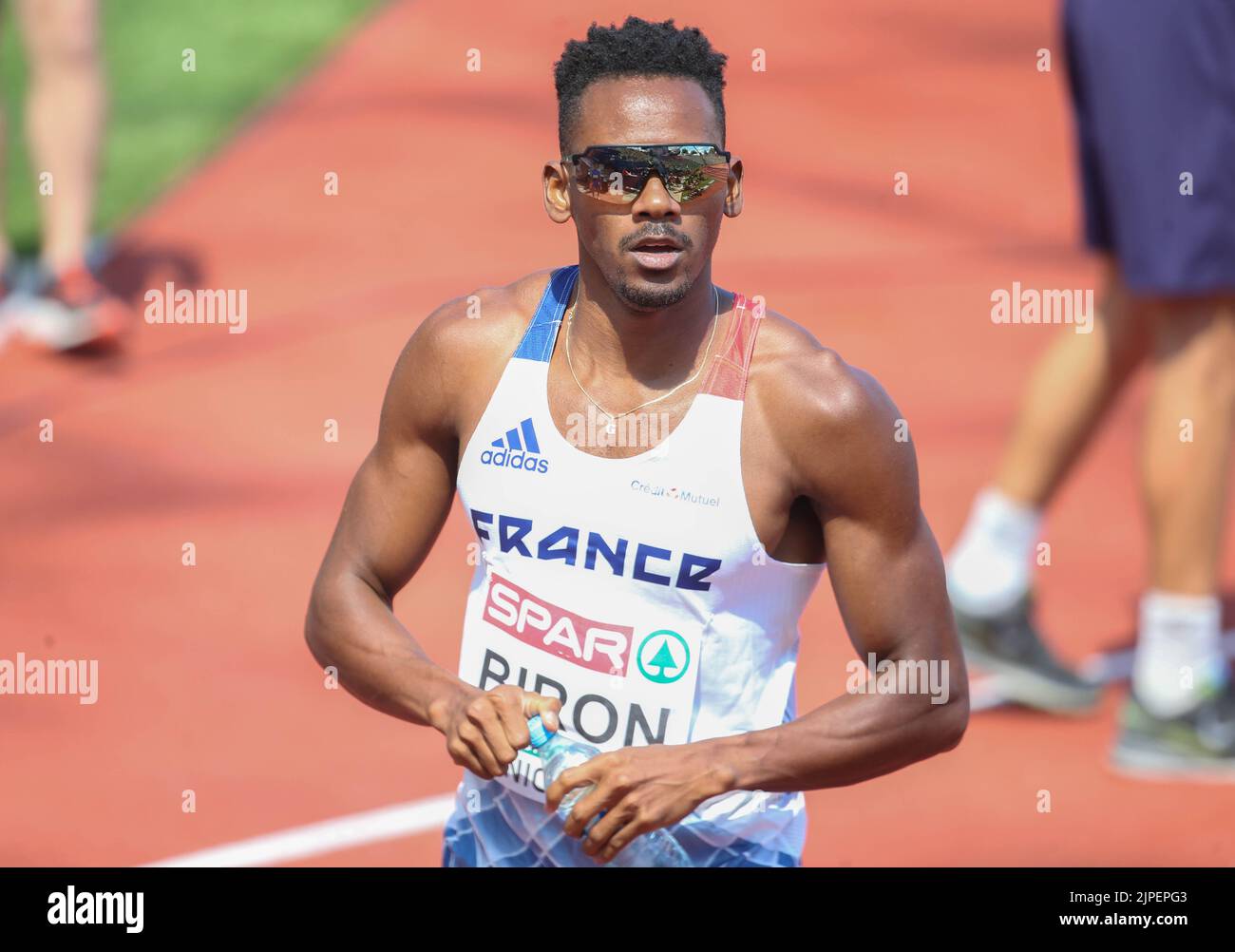 Gilles Biron aus Frankreich während der Leichtathletik, Männer 400m bei ...