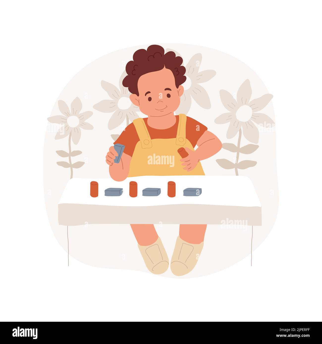 Arbeiten an Mustern isoliert Cartoon-Vektor-Illustration. Lernen ...