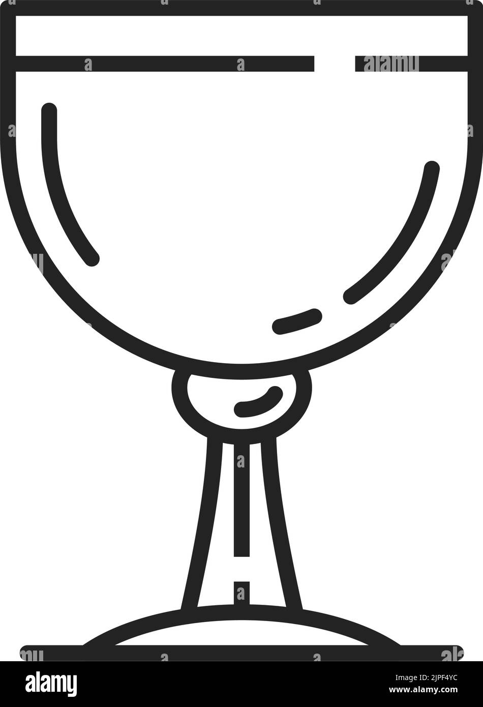 Erste Kommunion Kelch isoliert Linie Kunst. Vektor heiligen Kelch ...