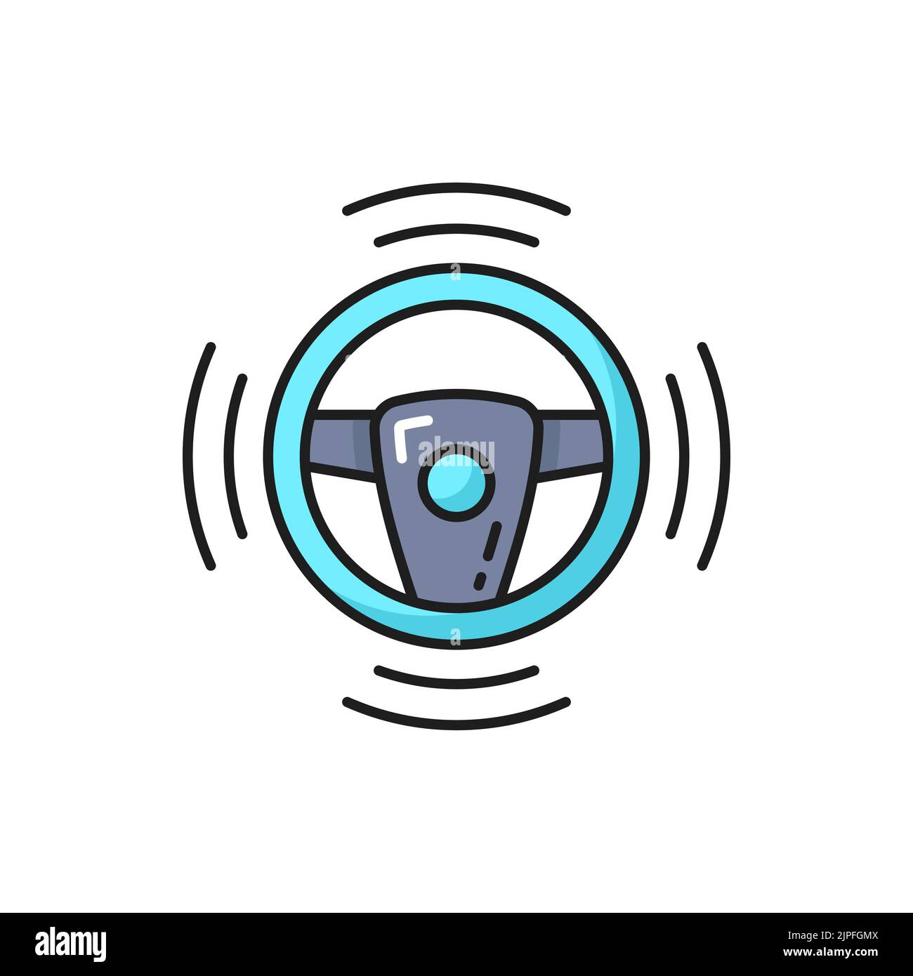 Selbstfahrende und autonom fahrende Fahrzeugtechnologie umreißen Symbol ...