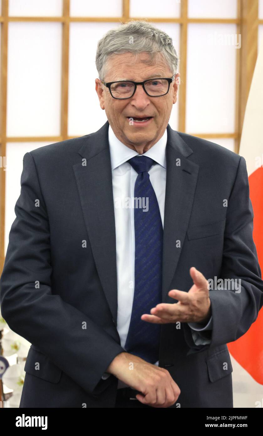 Tokio, Japan. 18. August 2022. Der Microsoft-Gründer und Co-Vorsitzende ...
