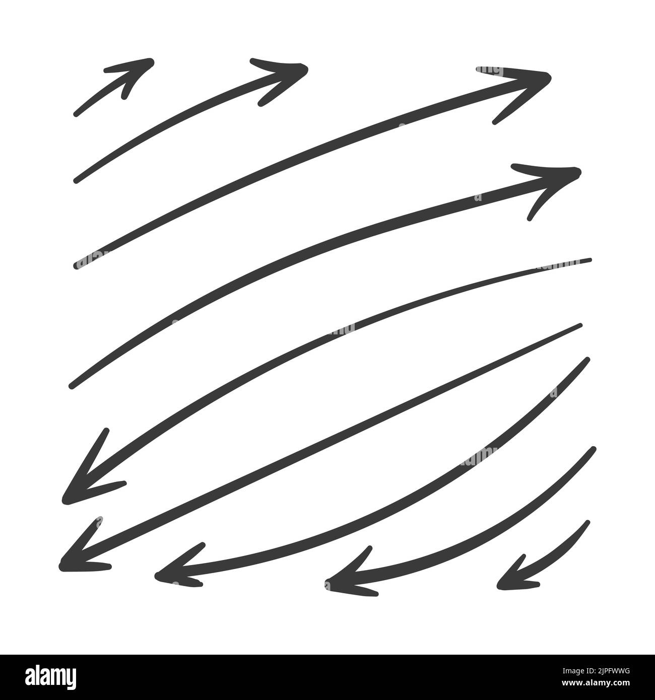 Handgezeichnete Pfeil Vektor-Symbole gesetzt. Skizze Pfeil Design für ...