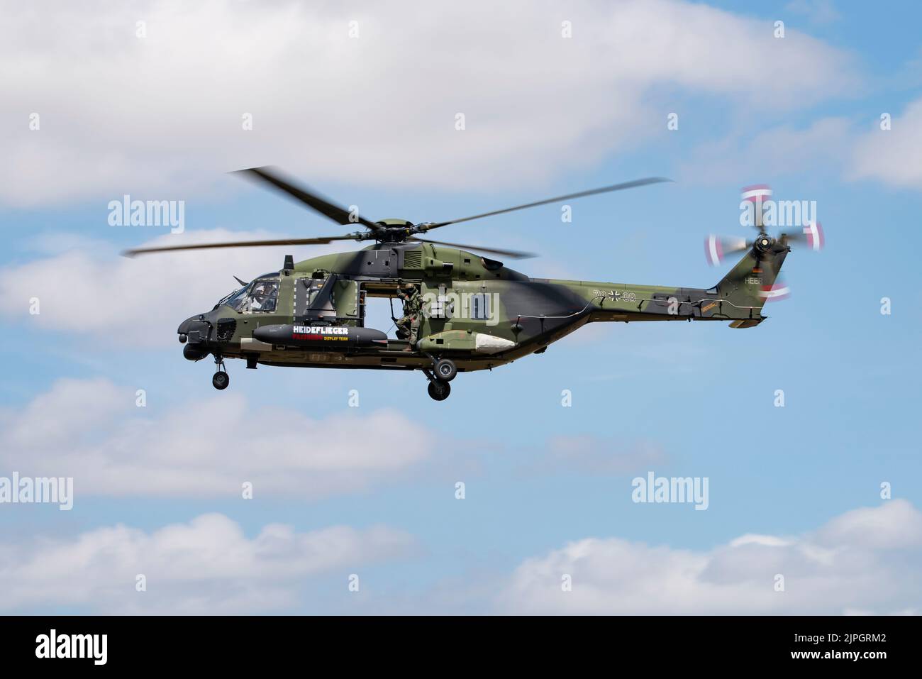 Airbus NH90 Hubschrauber der deutschen Armee vom Flugplatz Fassberg kommt zur jährlichen Royal ...