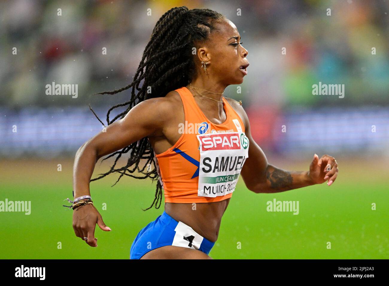 MÜNCHEN, DEUTSCHLAND - 18. AUGUST: Jamile Samuel aus den Niederlanden bei der ...