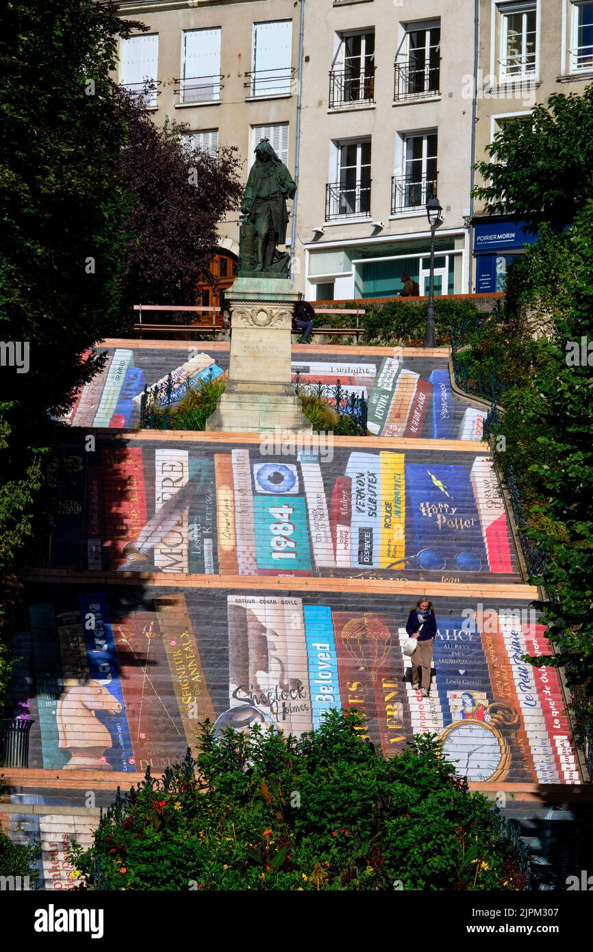 Frankreich, Loir-et-Cher (41), Loiretal UNESCO-Weltkulturerbe, Blois, Treppe Denis Papin ...