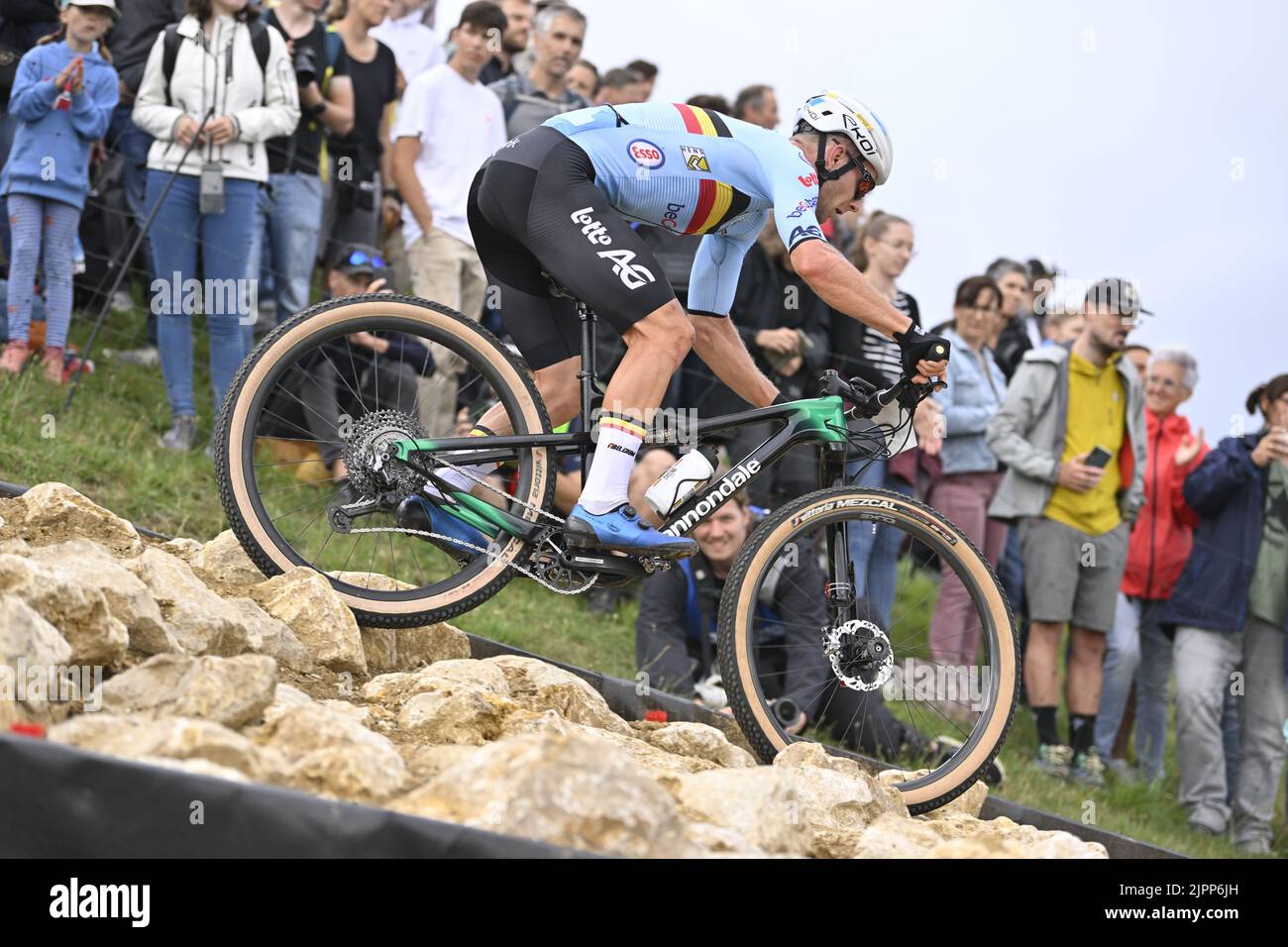 Der Belgier Daan Soete, der am neunten Tag der Leichtathletik ...