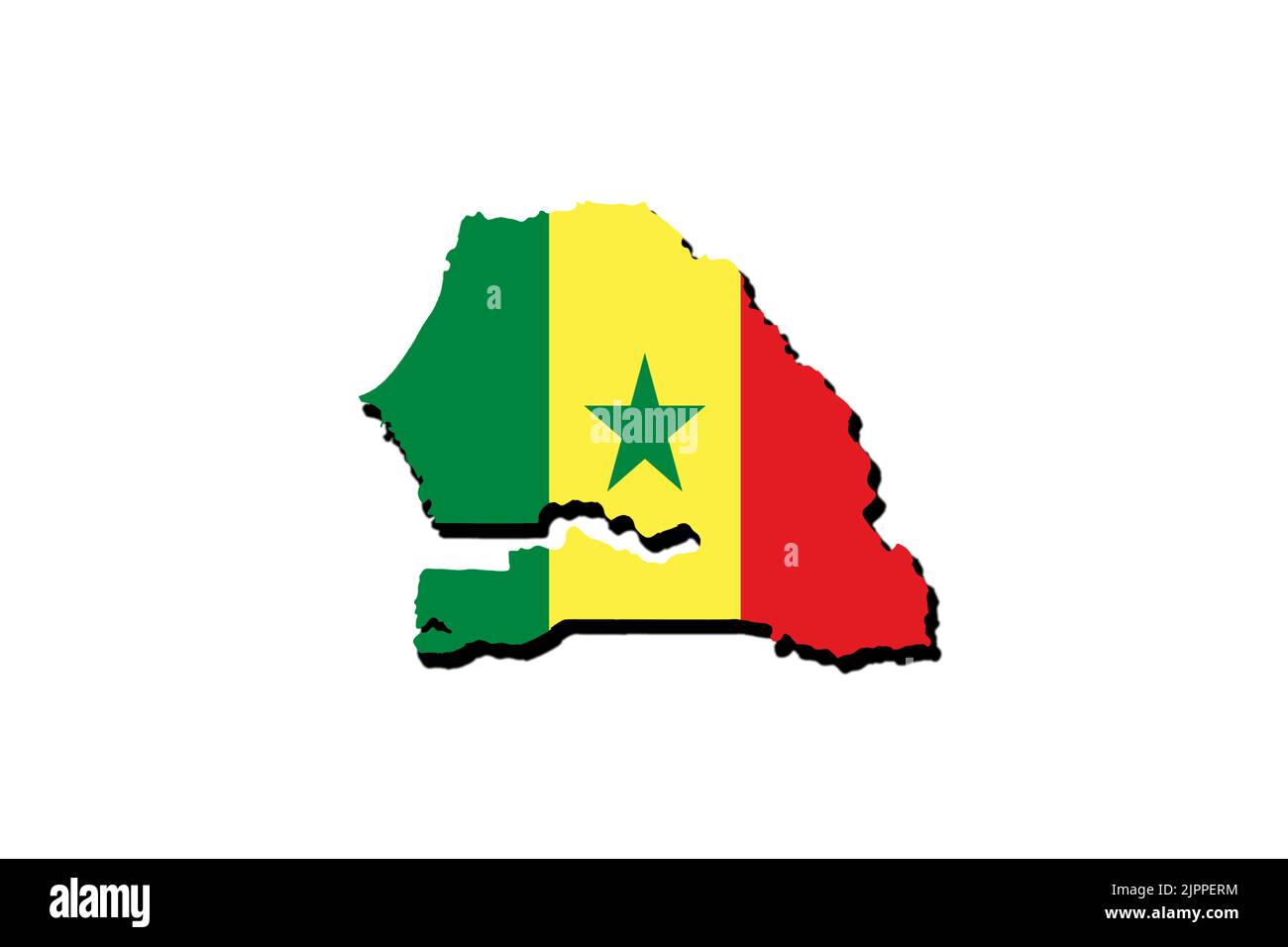Silhouette der Karte von Senegal mit seiner Flagge Stockfotografie - Alamy