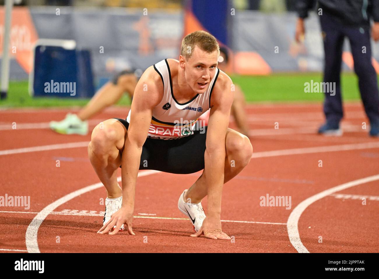 Der Belgier Julien Watrin im Bild nach dem Finale des 400m-Stunden ...