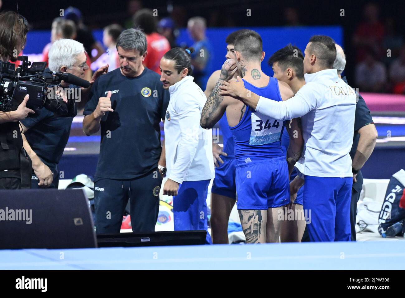 Olympiahalle, München, 20. August 2022, Team Italien (Hugs) während der ...