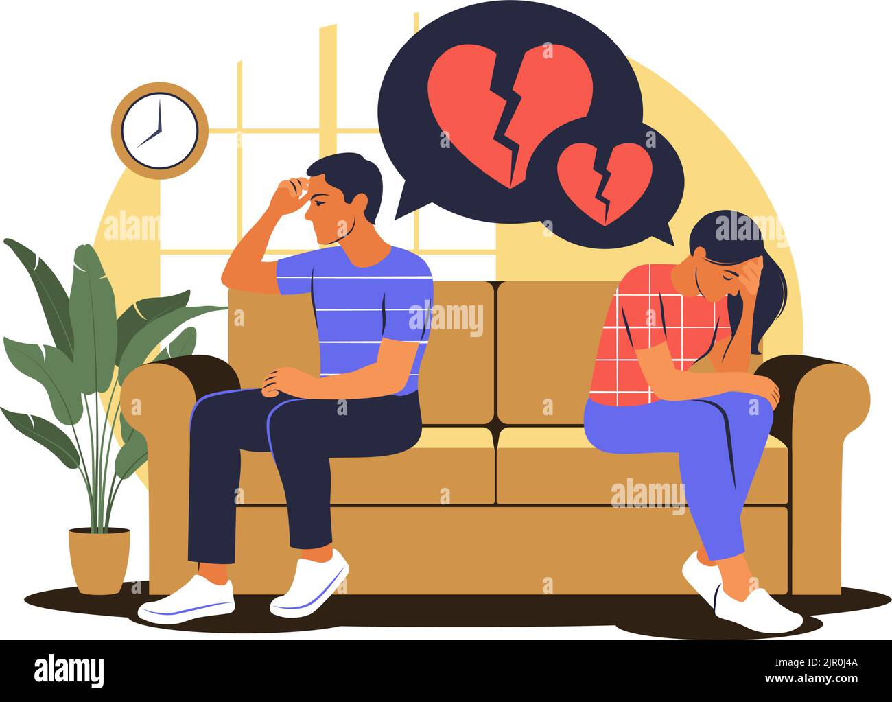 Konzept der Scheidung, Missverständnis in der Familie ...