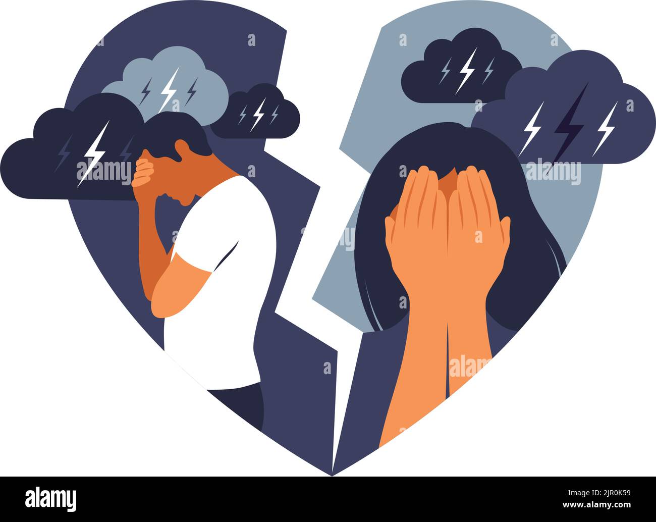 Konzept der Scheidung, Missverständnis in der Familie ...