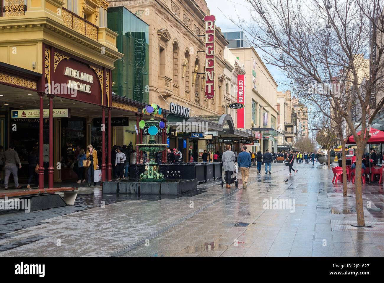 Adelaide, Südaustralien - 10. August 2019: Der berühmte Brunnen der ...