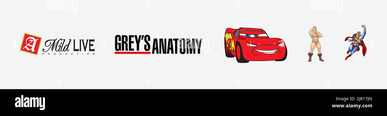 Kunst und Design-Logo-Bundle: Lightning McQueen-Logo, Ein mildes Live ...