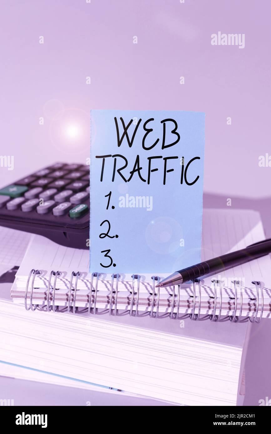 Konzeptionelle Anzeige des Webverkehrs. Geschäftsansatz Menge der Daten ...
