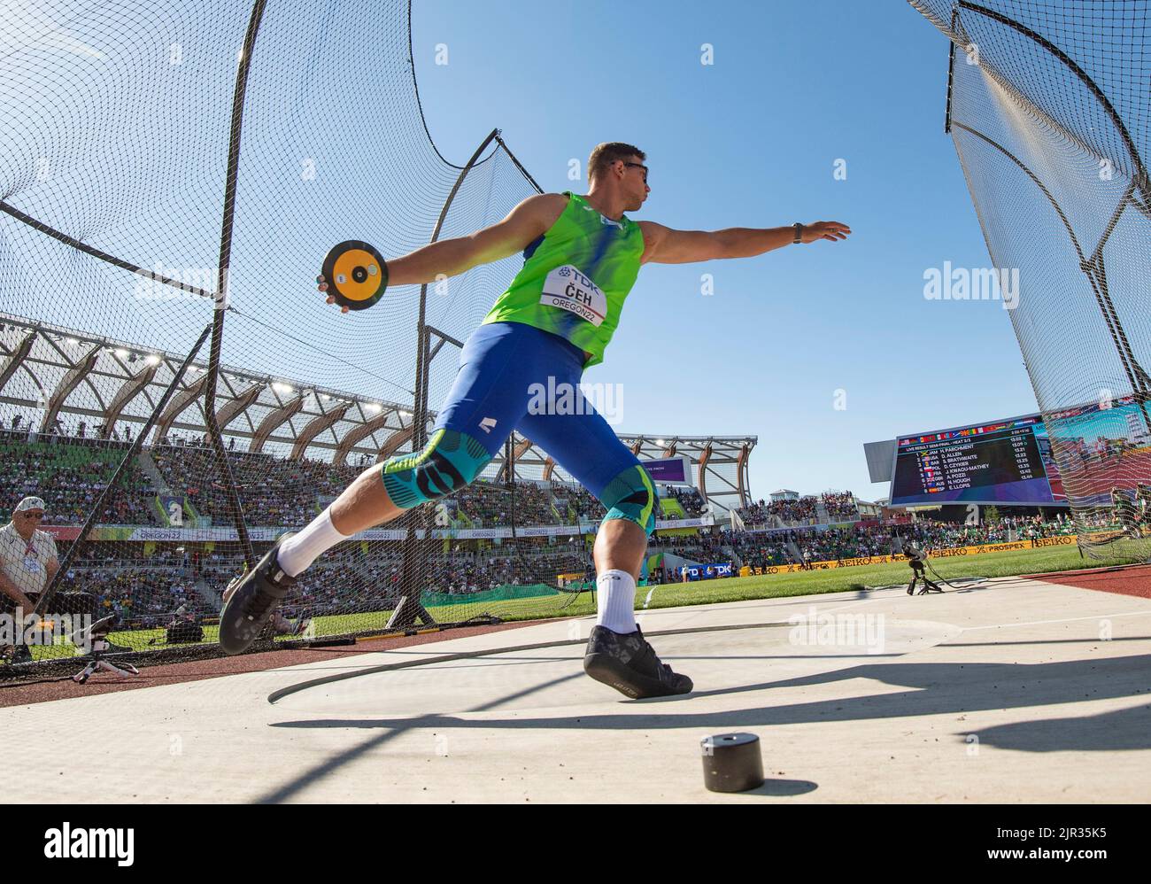 Kristjan Čeh aus Slowenien, der im Hayward Field Stadium, bei den ...