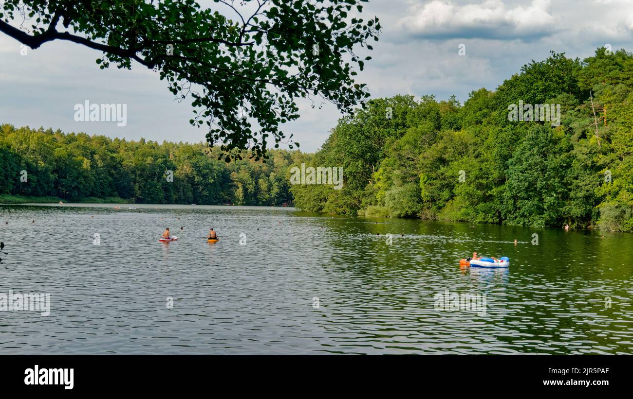 Krumme Lanke, Badesee, Sommer in Berlin, See, Bezirk Steglitz ...