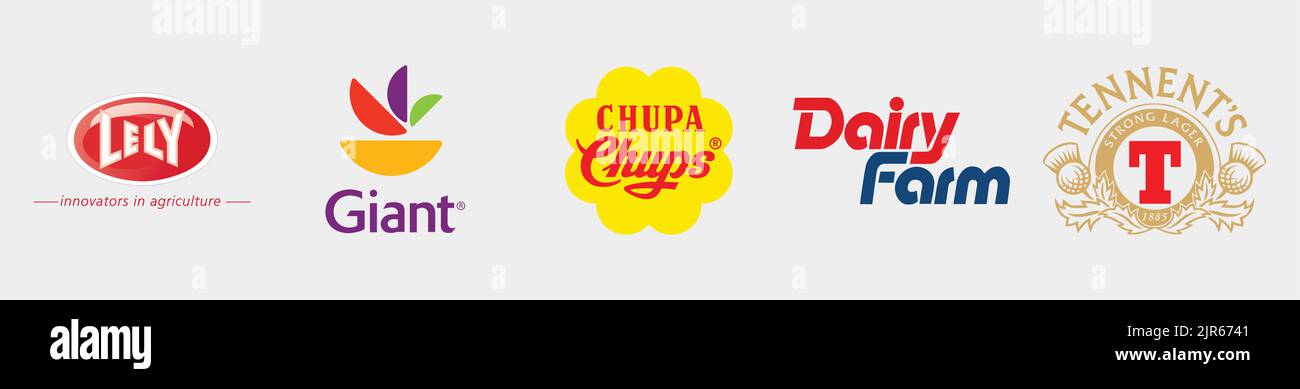Logo von Giant Foods, Tennents-Logo, Lely-Logo, Chupa Chups-Logo, Dairy ...