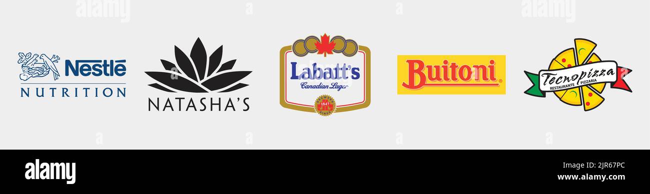 Natasha's Restaurant-Logo, Pizzaria Tecnopizza-Logo, Labatt's Canadian ...
