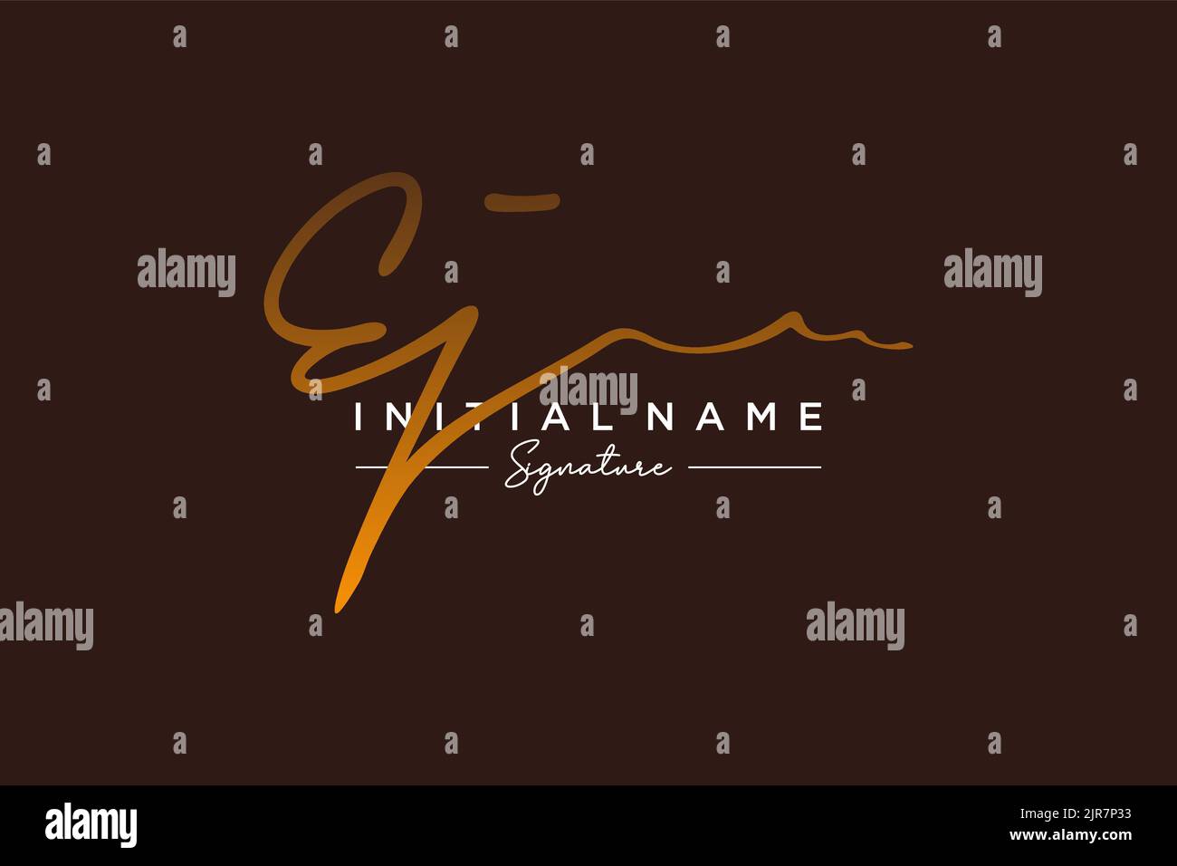 Vorlage für das EJ-Signature-Logo. Handgezeichnete Kalligraphie ...