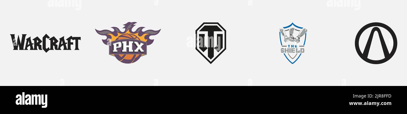 Warcraft-Logo, WWE Shield-Logo, Borderlands Game-Logo, PHOENIX SUNS ...