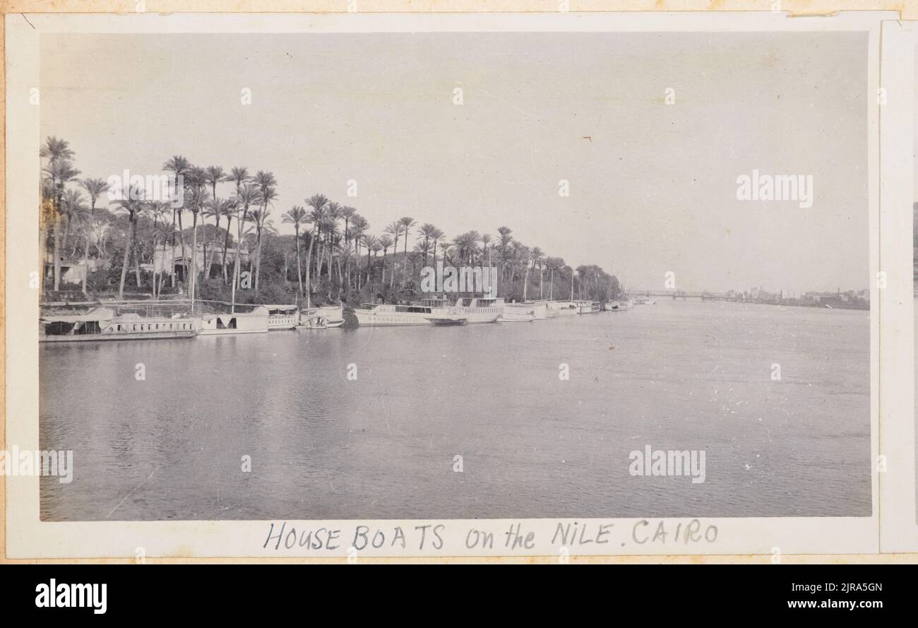 Haus Boote auf dem Nil, Kairo. Aus dem Album: Fotoalbum von Major J.M ...
