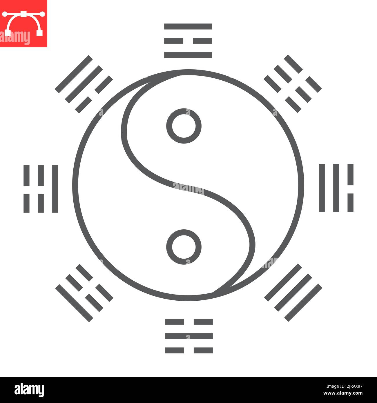 Yin und Yang Linie Symbol, Asian und Harmonie, Yin Yang Vektor-Symbol ... Yin und Yang Linie Symbol, Asian und Harmonie, Yin Yang Vektor-Symbol ...