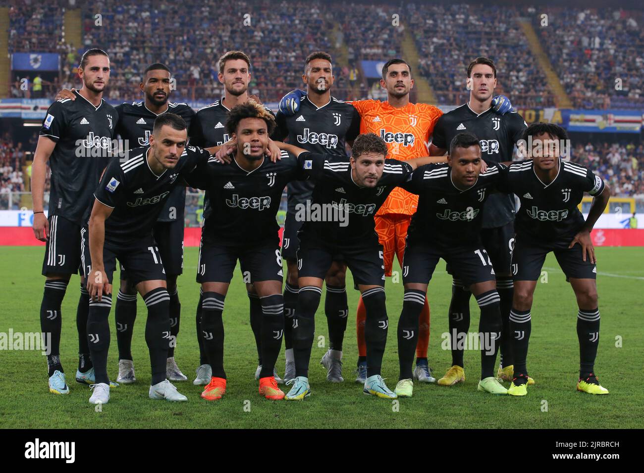 Genua, Italien. 22. August 2022. Die Juventus, die elf beginnen, stehen ...