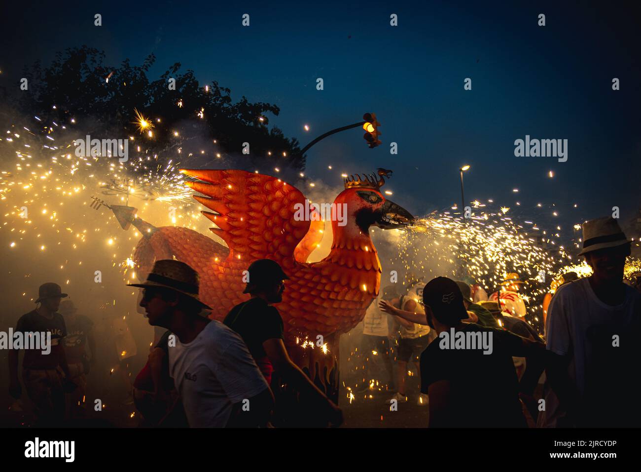 Sitges, Spanien. 23. August 2022. Der „Aliga (Adler) von Sitges“, ein ...