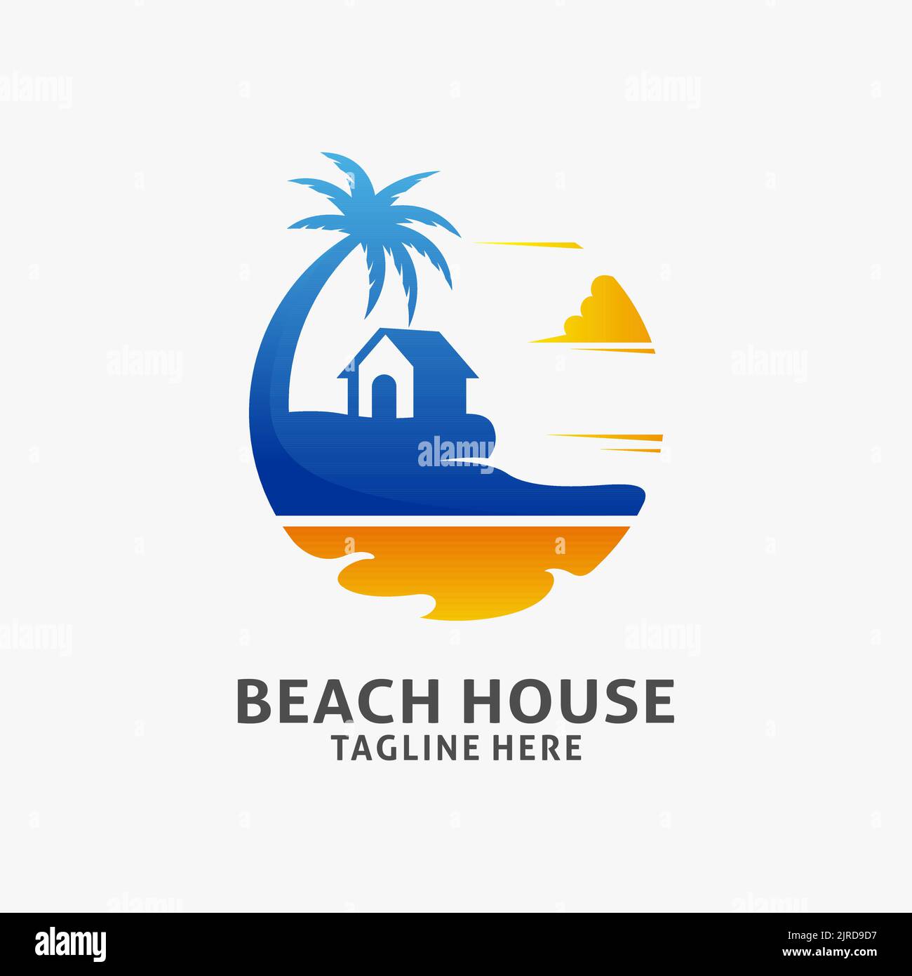 Strandhaus Logo Design Stock-Vektorgrafik - Alamy