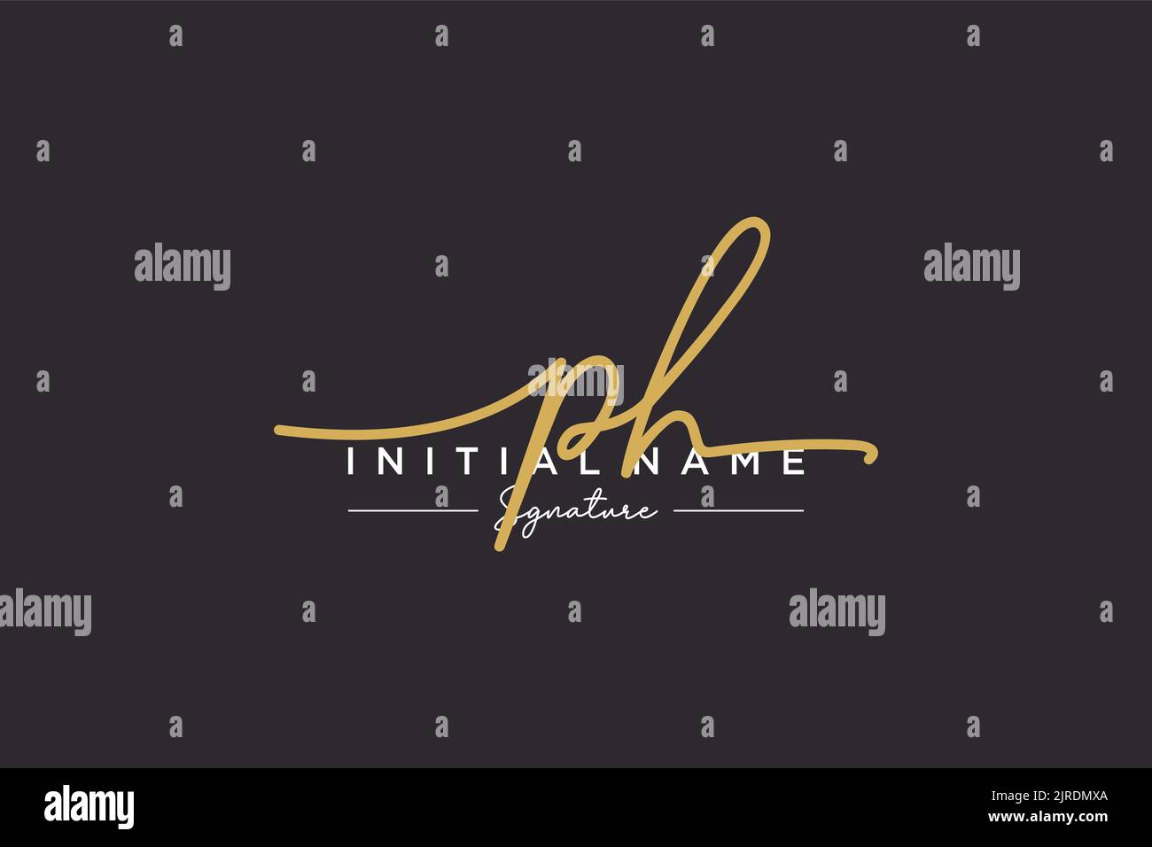 VEKTOR FÜR PH-Signature-Logo-Vorlagen. Handgezeichnete Kalligraphie ...