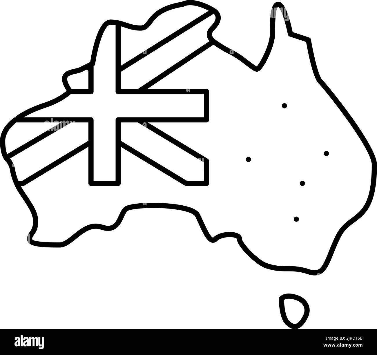 australien Landkarte Flagge Linie Symbol Vektor Illustration Stock-Vektorgrafik - Alamy