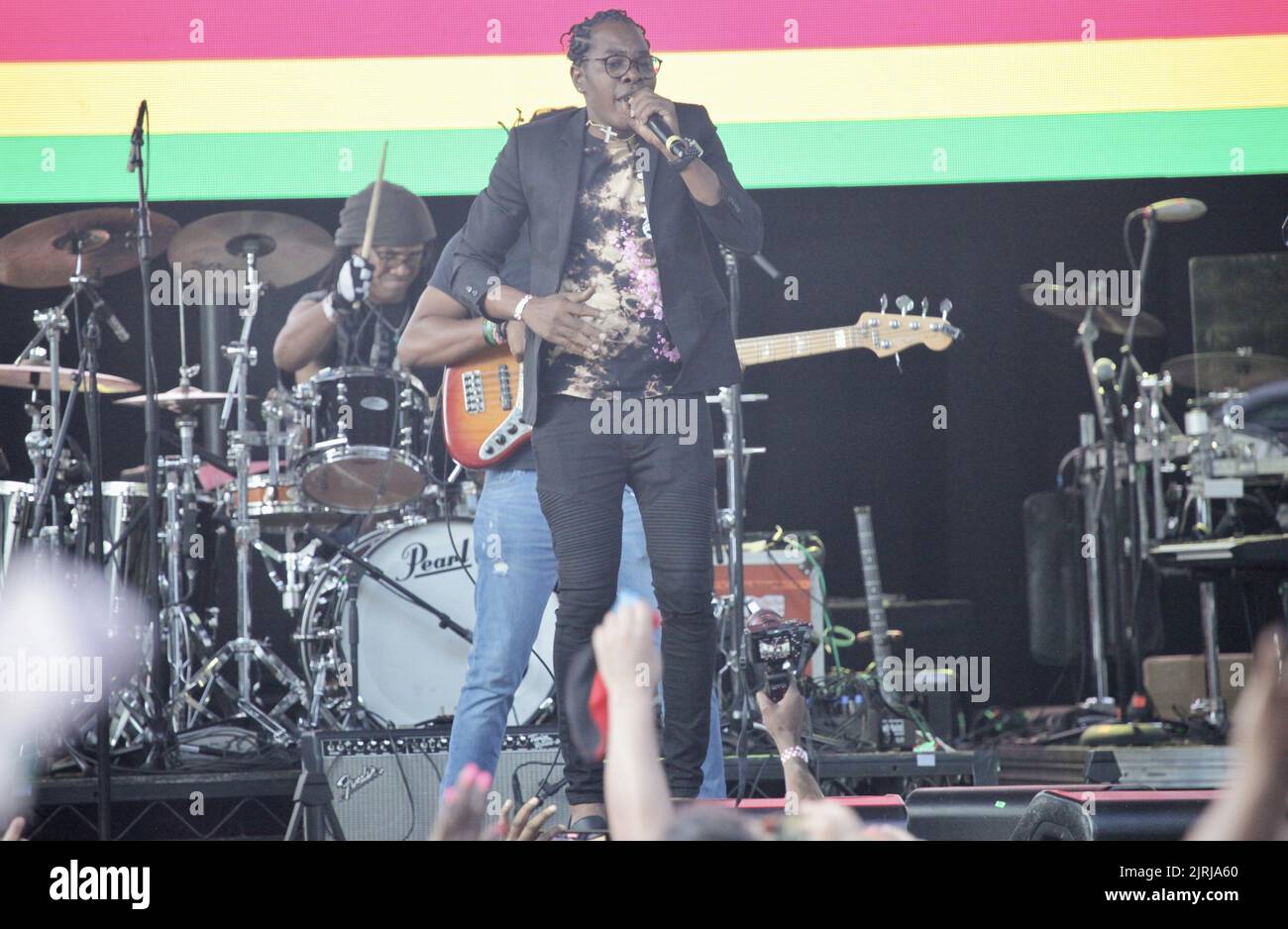New York, USA. 24. August 2022. (NEUE) Maxi Priest Band tritt live auf ...